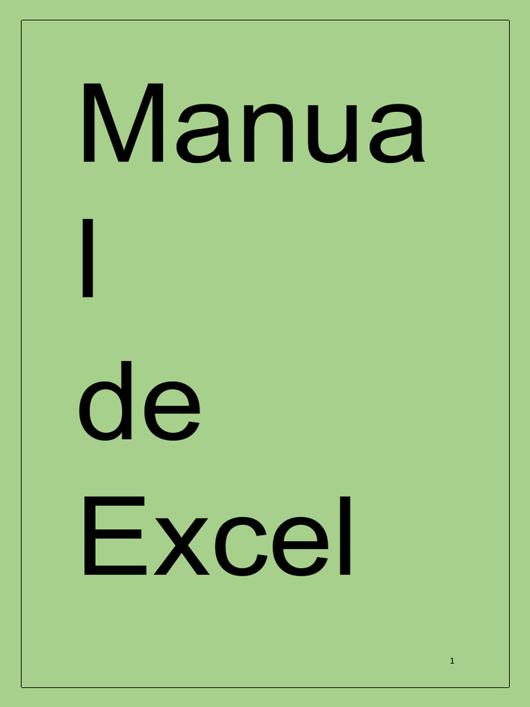 Manual Excel | PDF | Hoja de cálculo | Microsoft Excel