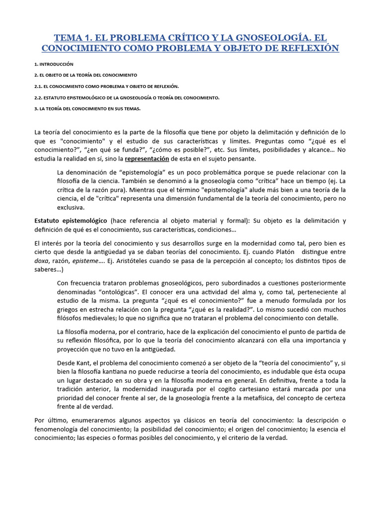 Teoria Del Conocimiento | Descargar gratis PDF | Conocimiento | Empirismo