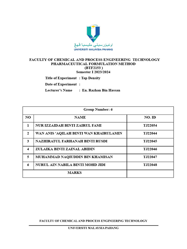 EXP 4 | PDF | Tablet (Pharmacy) | Density