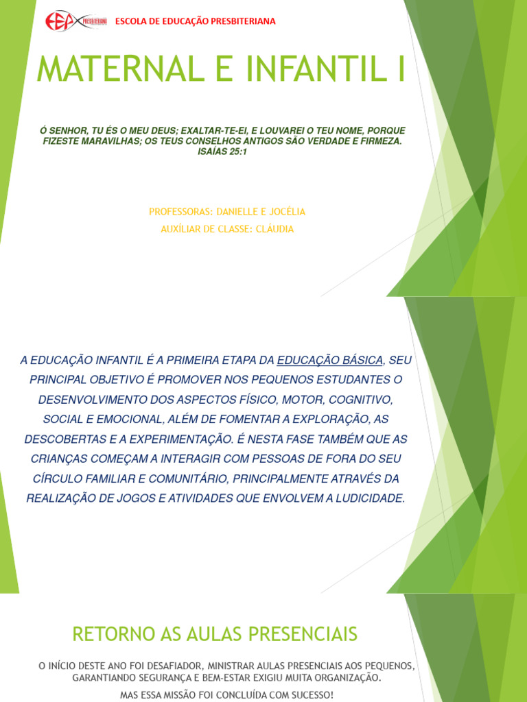 Portfolio Maternal | PDF | Pré-escola | Pensamento