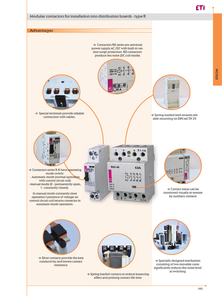 ETI CONTACTOR Eti | PDF | Relay | Mains Electricity