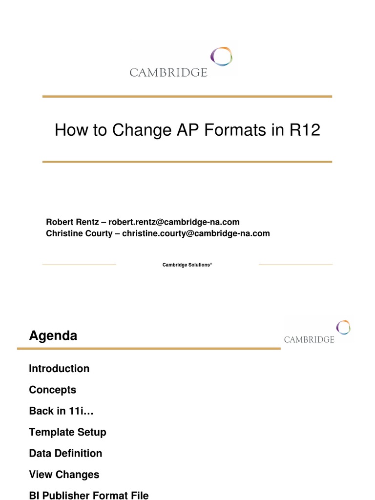 How To Change AP Formats in R12 | PDF | File Format | Xml