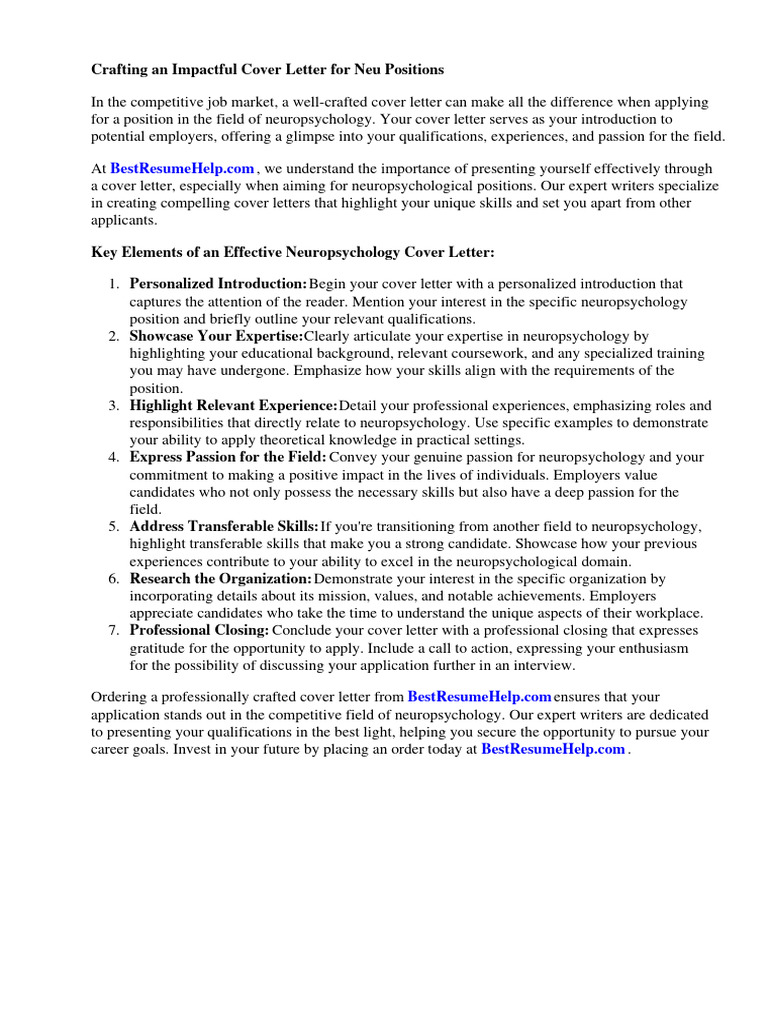 Cover Letter For Neurosurgeon | PDF | Neurosurgery | Résumé