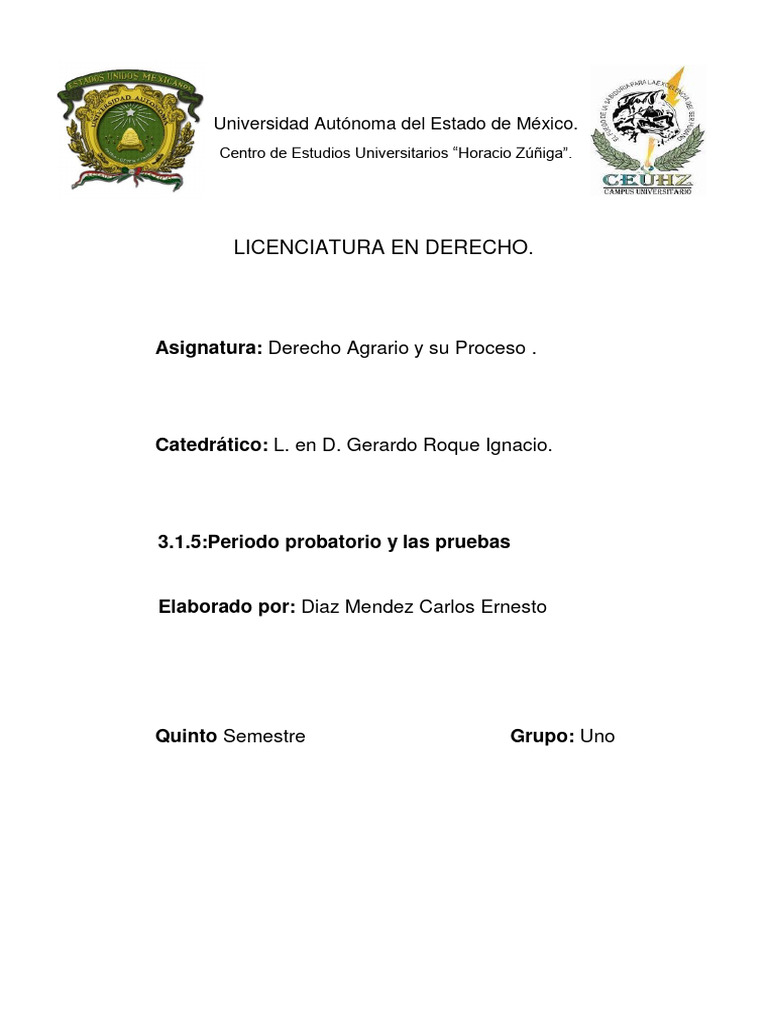3.1.5 Periodo Probatorio y Las Pruebas | PDF | Evidencia (ley) | Ley ...