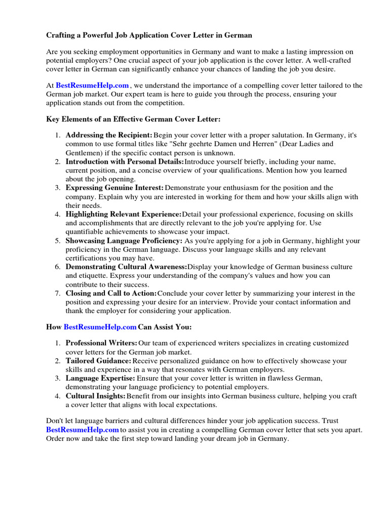 Job Application Cover Letter German | PDF | Résumé | Job Interview