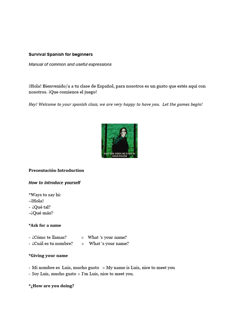 Survival Spanish-Col Spanish | PDF