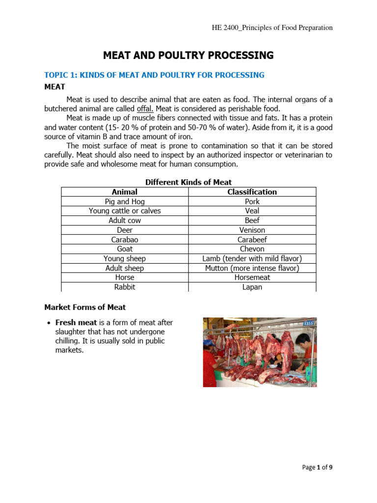 M4 Meat and Poultry Processing | PDF | Beef | Lamb And Mutton