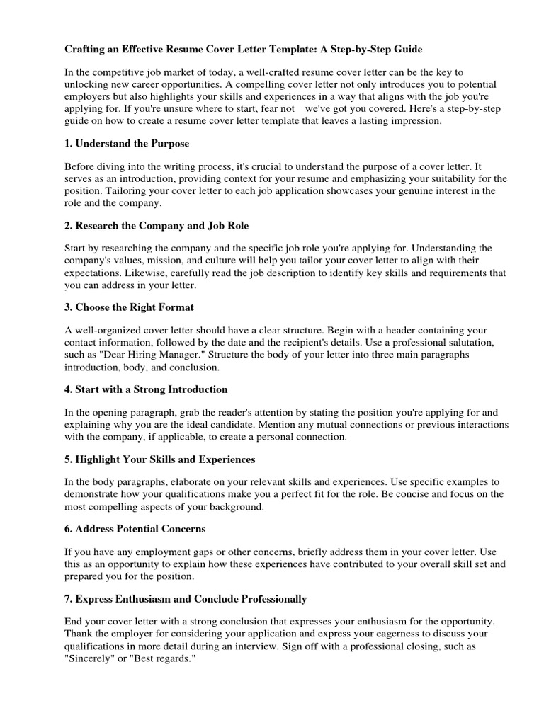 How To Make A Resume Cover Letter Template | PDF | Résumé | Http Cookie