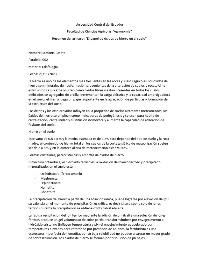 01edafologia Catota | PDF | Minerales | Hierro