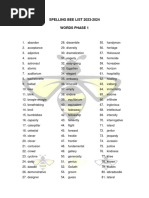 400 Spelling Bee Word List Every Level Easy Difficult and Impossible | PDF