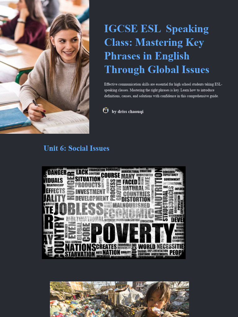 IGCSE ESL Speaking Class Mastering Key Phrases in English Through ...