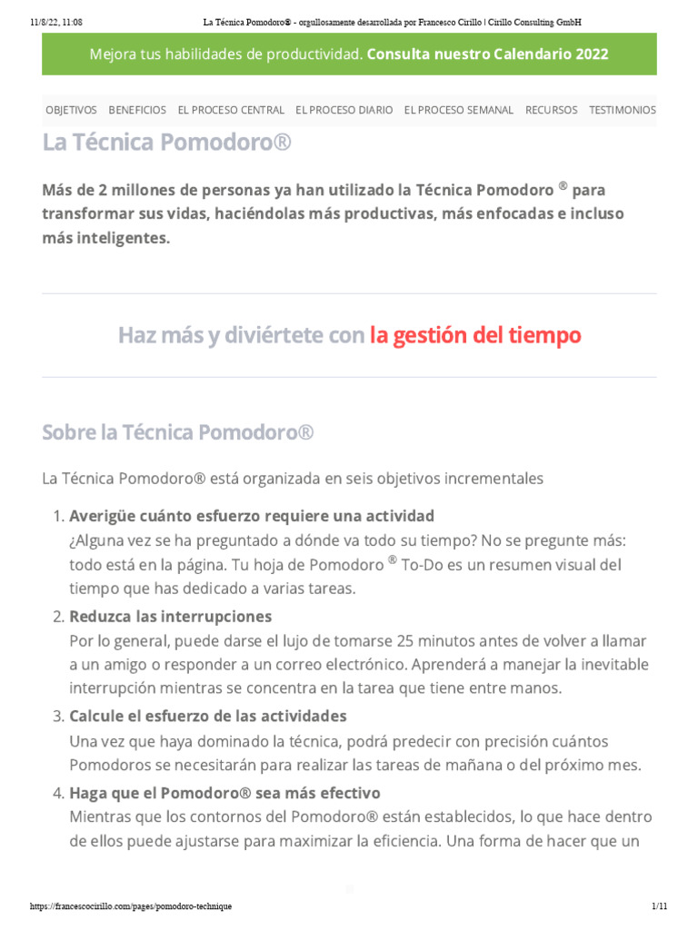 La Técnica Pomodoro® - Orgullosamente Desarrollada Por Francesco ...