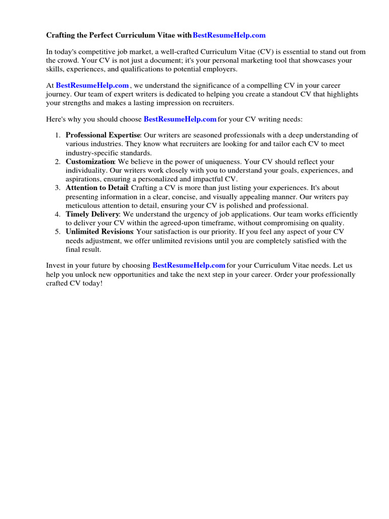 Curriculum Vitae Writing Format | PDF | Résumé