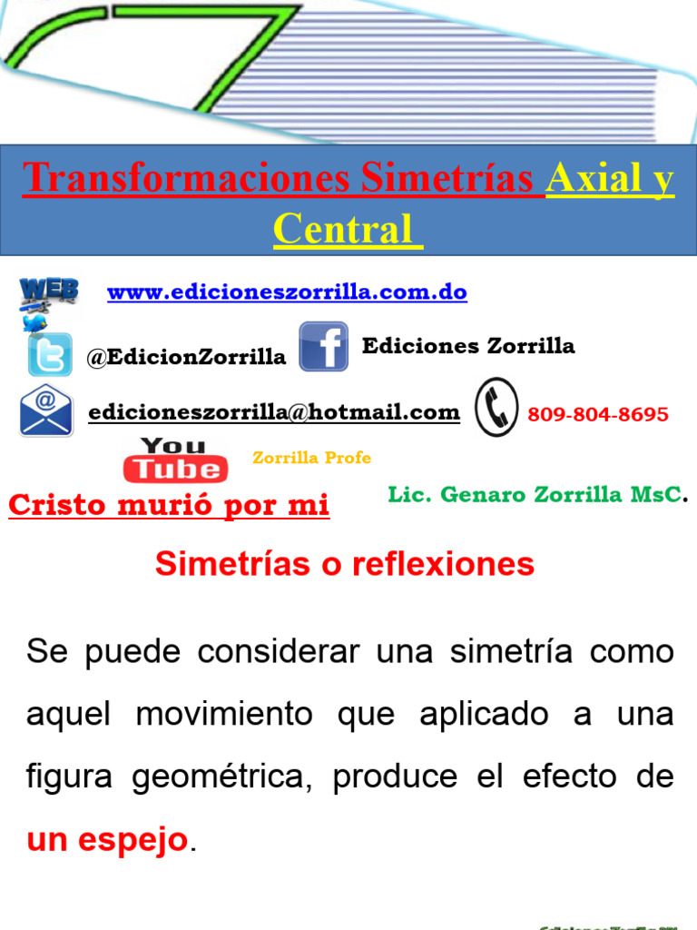 Simetrías Axial y Central en Matemáticas | PDF | Rotación | Sistema de ...