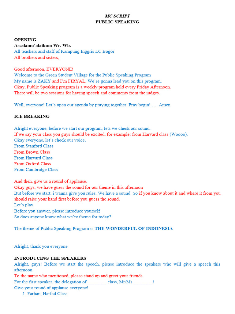 Student Public Speaking Event | PDF | Linguistics | Human Communication