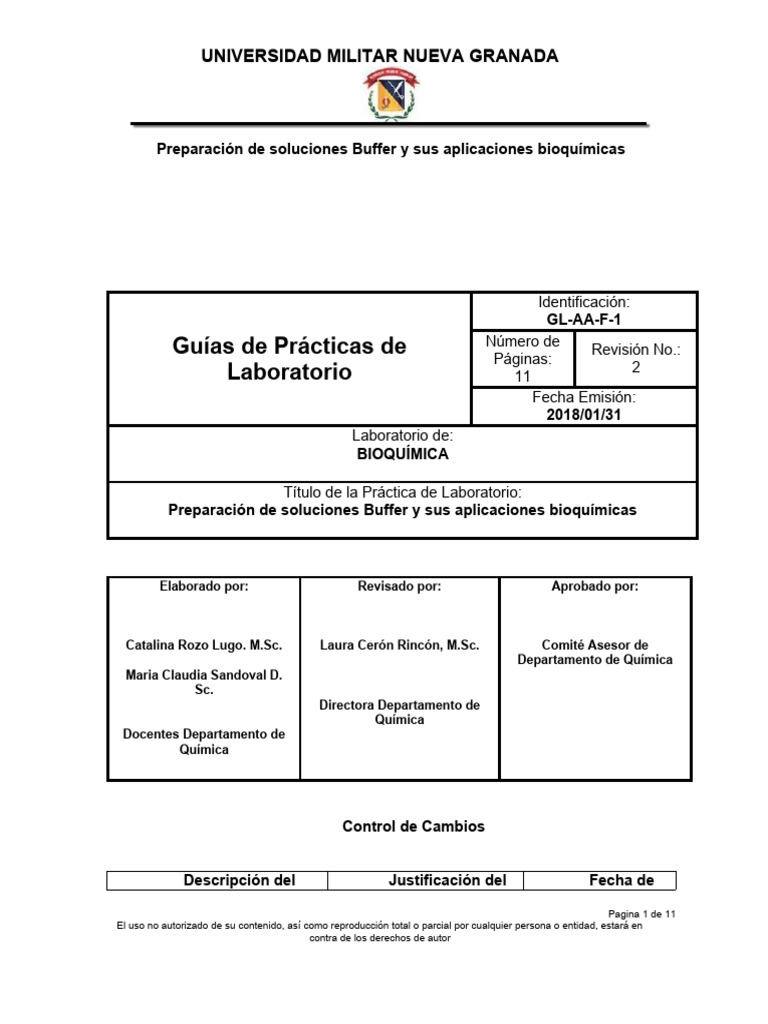 Practica 3. Preparación de Soluciones Buffer y Sus Aplicaciones Bioquímicas | PDF | Constante de ...
