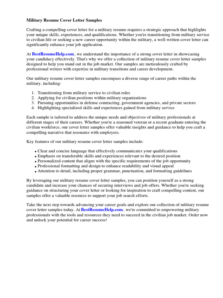 Military to Civilian Cover Letter Guide | PDF | Résumé | Recruitment