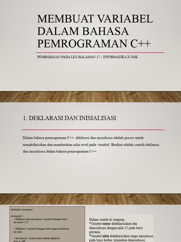 Membuat Variabel Dalam Bahasa Pemrograman C++ | PDF