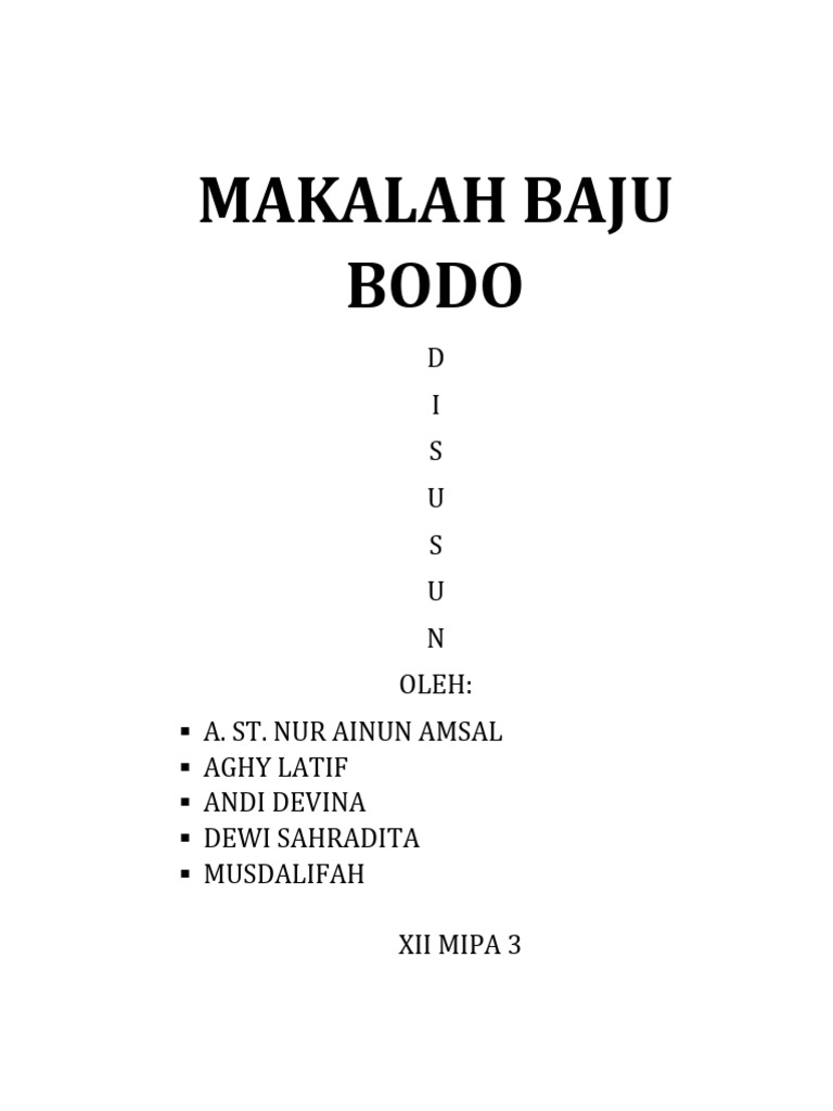 Makalah Baju Bodo | PDF