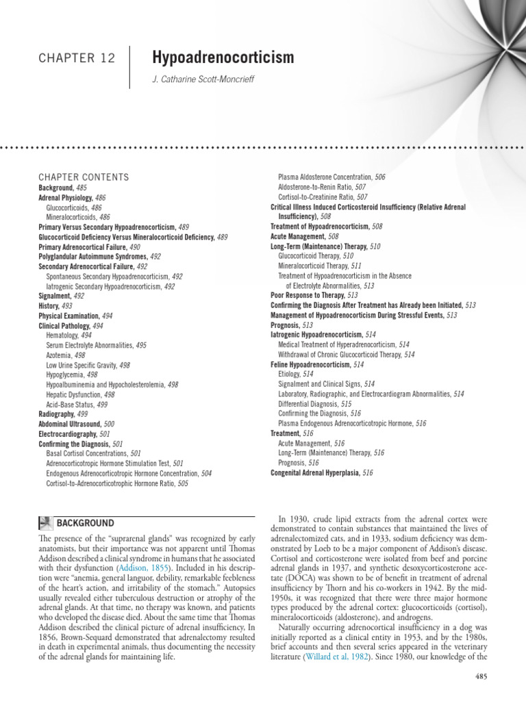 Chapter 12 - Hypoadrenocorticism | PDF | Adrenal Gland | Cortisol