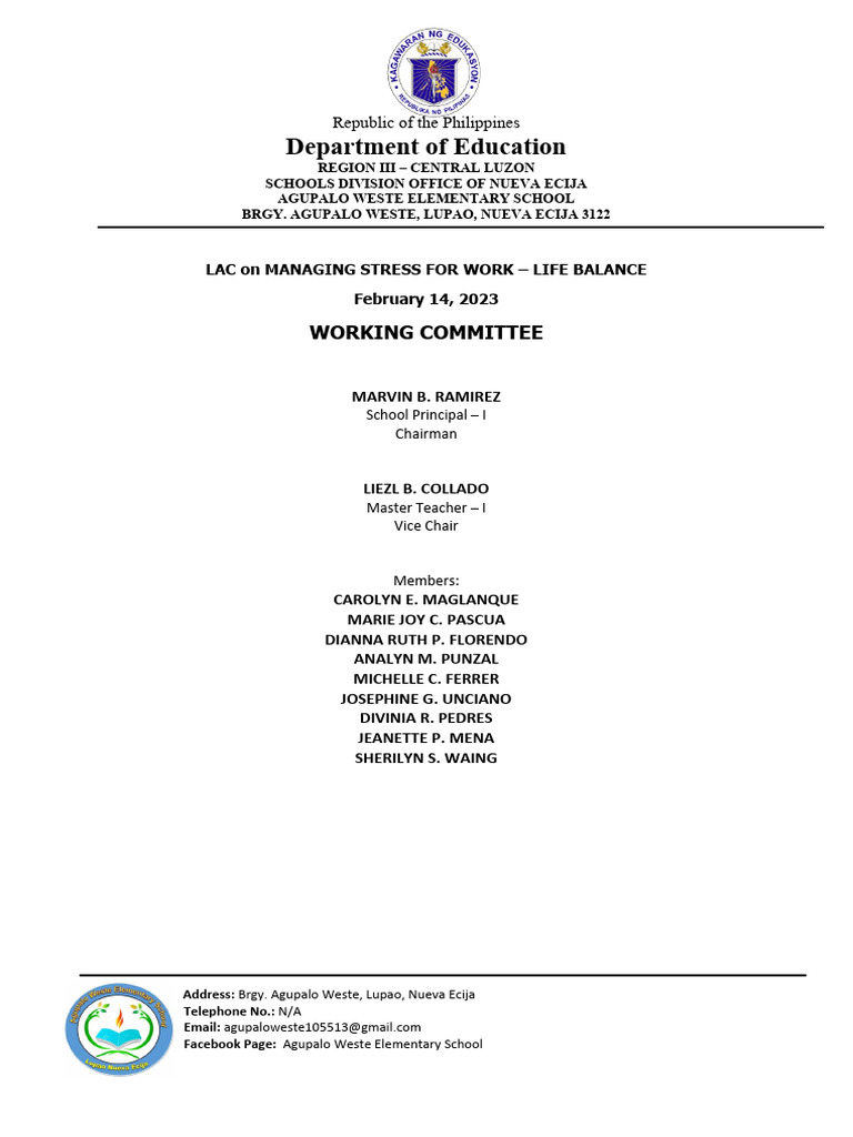 LAC Matrix and Memo 2022 2023 | PDF | Behavior Modification | Learning