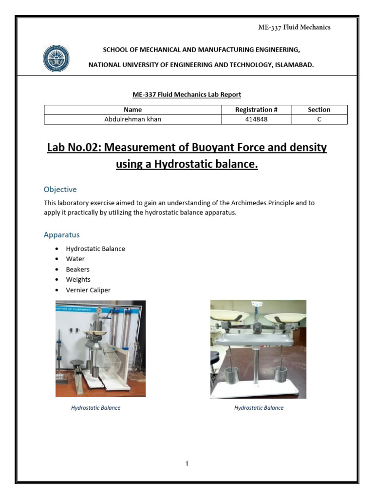 Fluid Lab 2 | PDF | Buoyancy | Density