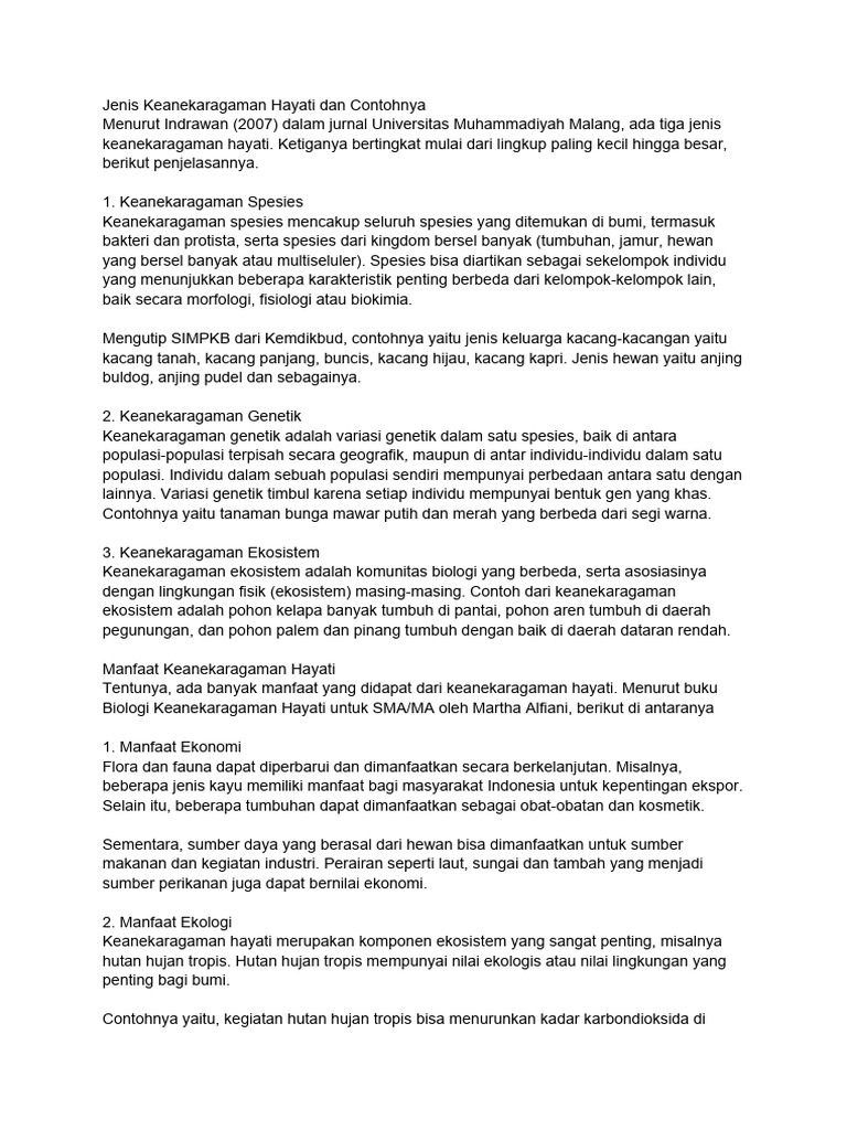 Jenis Keanekaragaman Hayati | PDF | Sains & Matematika
