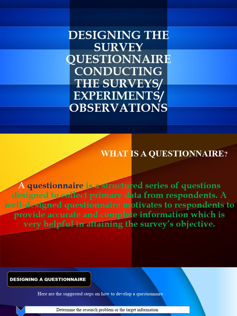 Designing Effective Survey Questionnaires | PDF | Survey Methodology ...