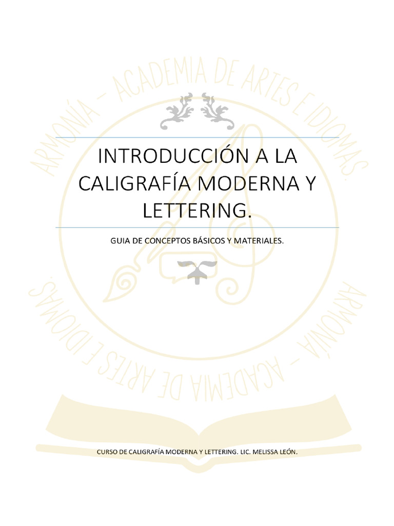 Manual Caligrafia y Lettering - Maestra Melissa Leon - Aa | PDF