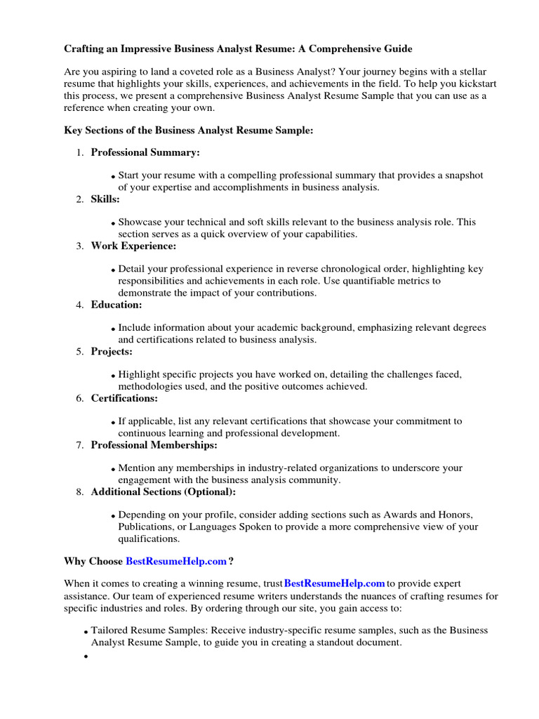 Ba Resume Sample | PDF | Résumé | Scrum (Software Development)