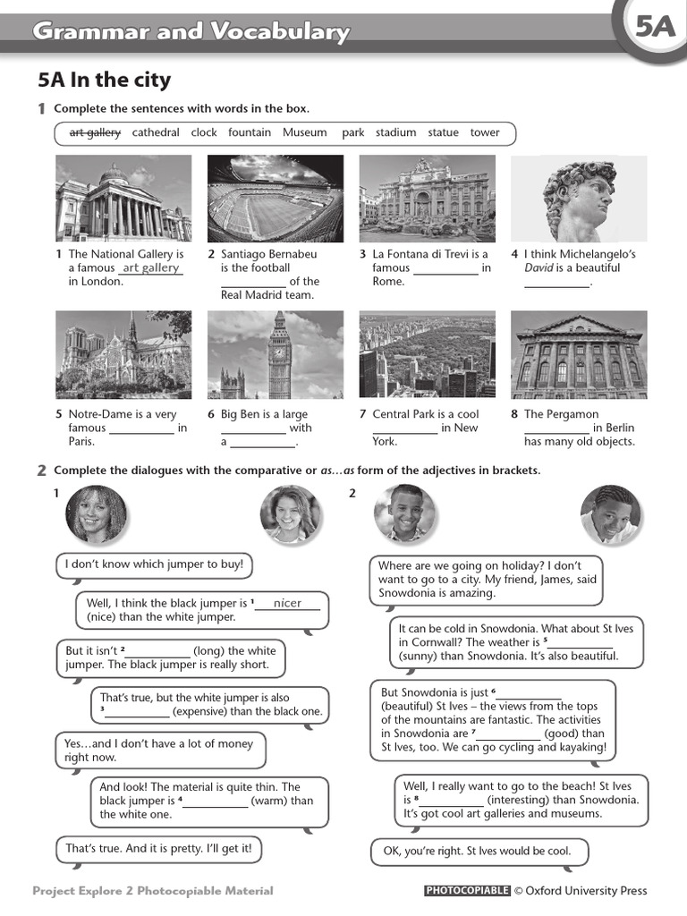 PrEx 2 Photocopiable Worksheets Unit 5 | PDF | Lake District