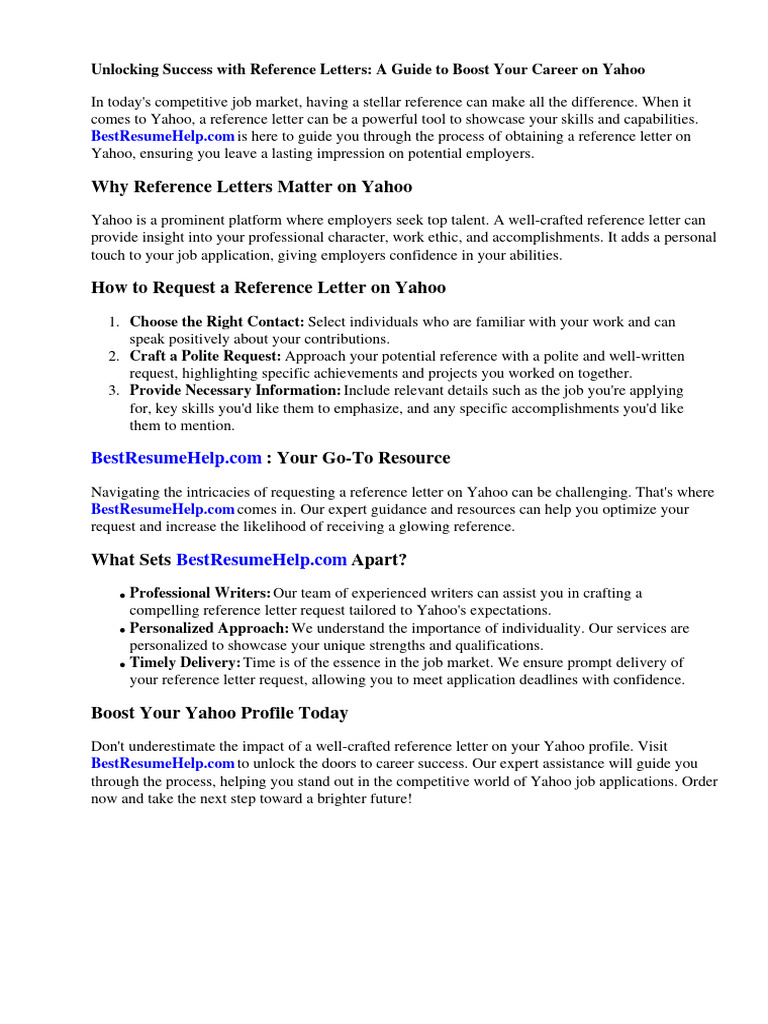 Reference Letter Yahoo | PDF | File Format | Artificial Intelligence