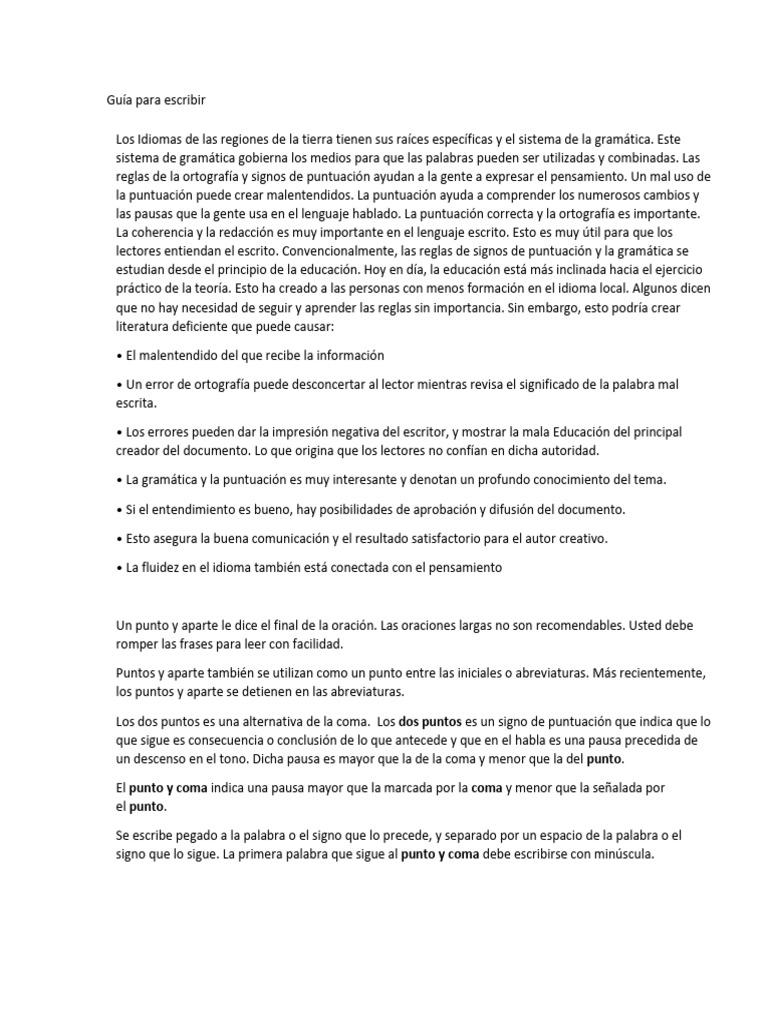 Guia para Escribir | PDF | Coma | Adverbio