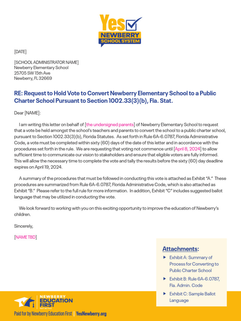 NewberrySchoolDistrict Letter v3 | PDF | Voting | Absentee Ballot