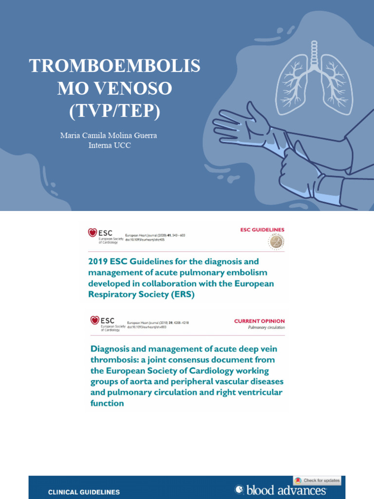 Tromboembolismo Venoso TVP-TEP | PDF | Epidemiología | Sistema ...