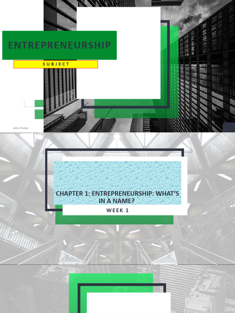 Week1 ENTREP | PDF | Entrepreneurship | Business Economics