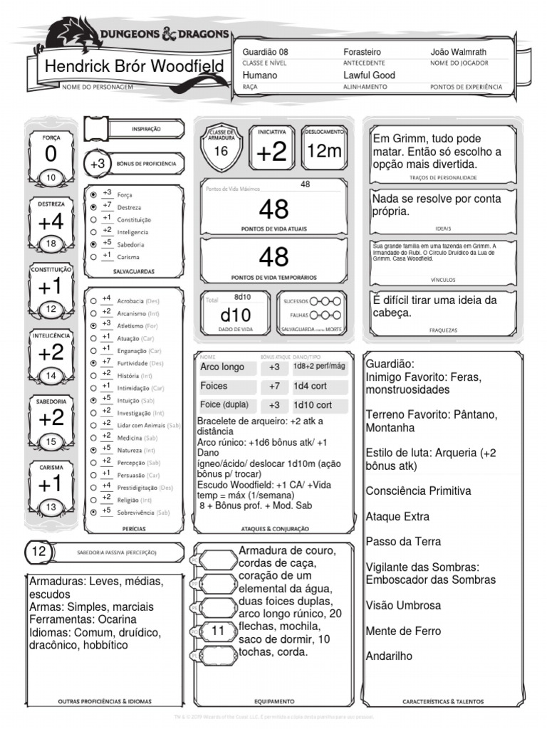 Ficha Hendrick | PDF | Arco e flecha