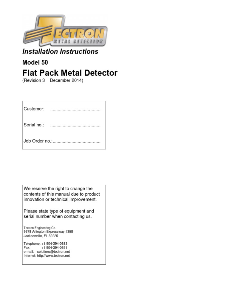 Model 50 Metal Detector Manual | PDF | Inductor | Relay
