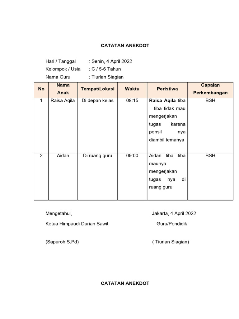 Catatan Anekdot | PDF