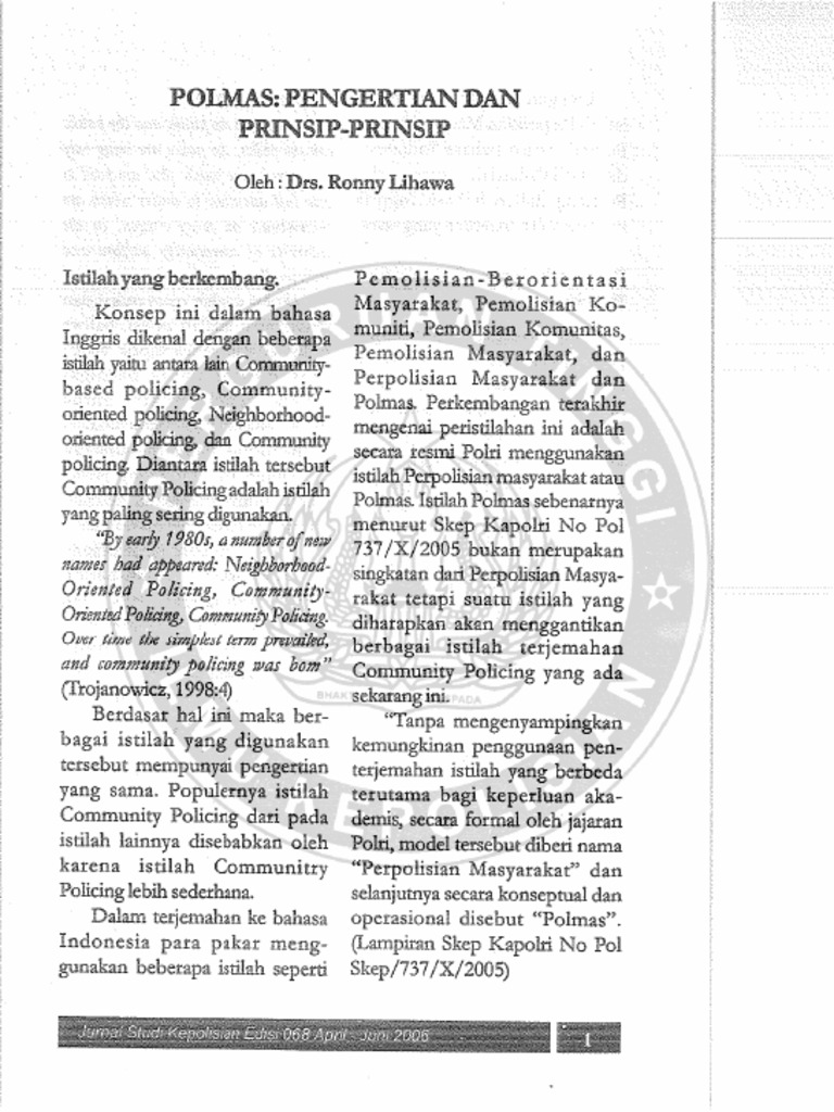 Polmas - Pengertian Dan Prinsip-Prinsip | PDF