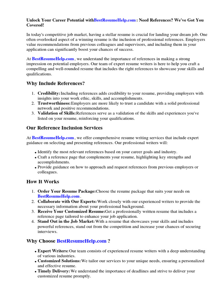 Need References For Resume | PDF | Résumé | Credibility