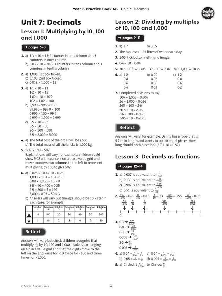 6b Practicebookanswers | PDF | Mathematical Notation | Numbers