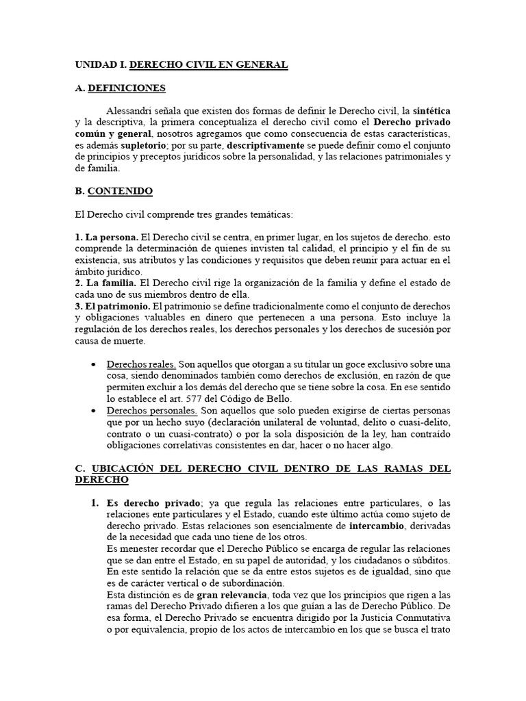 Derecho Civil en General | PDF | Propiedad | Derecho Civil (Common Law)