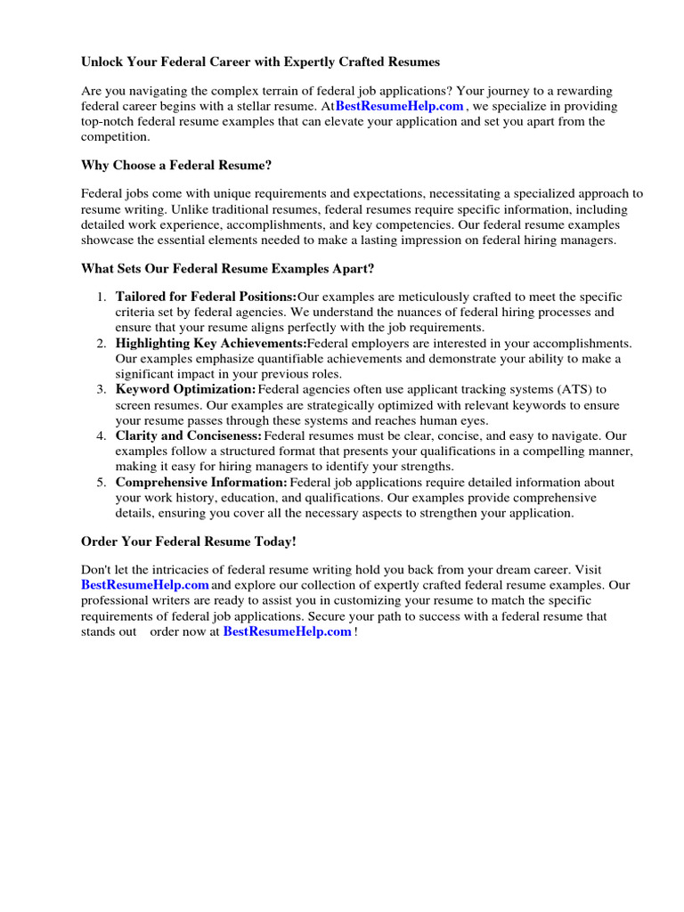 Federal Resume Example | PDF | Résumé | Employment