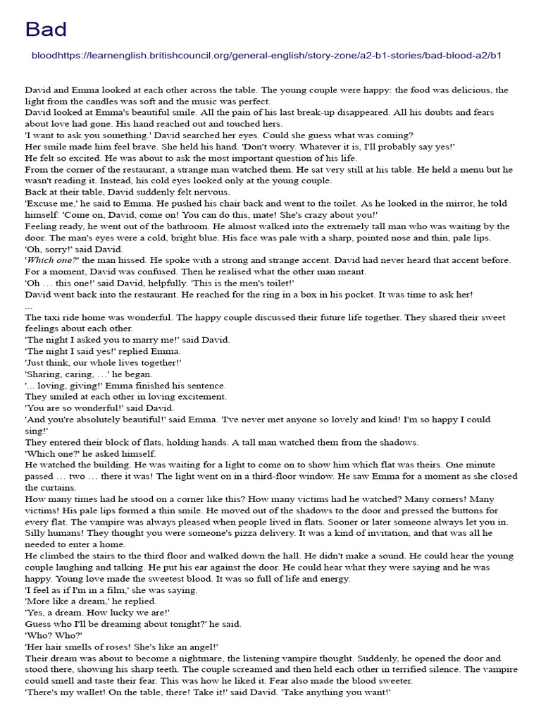 Bad Short Stories Upper 1 | Download Free PDF | Vampires