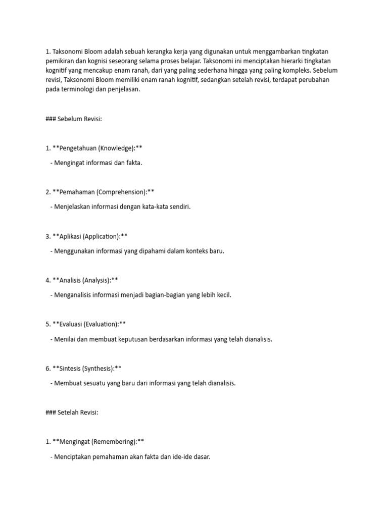 Revisi Taksonomi Bloom dan Standar NCTM | PDF