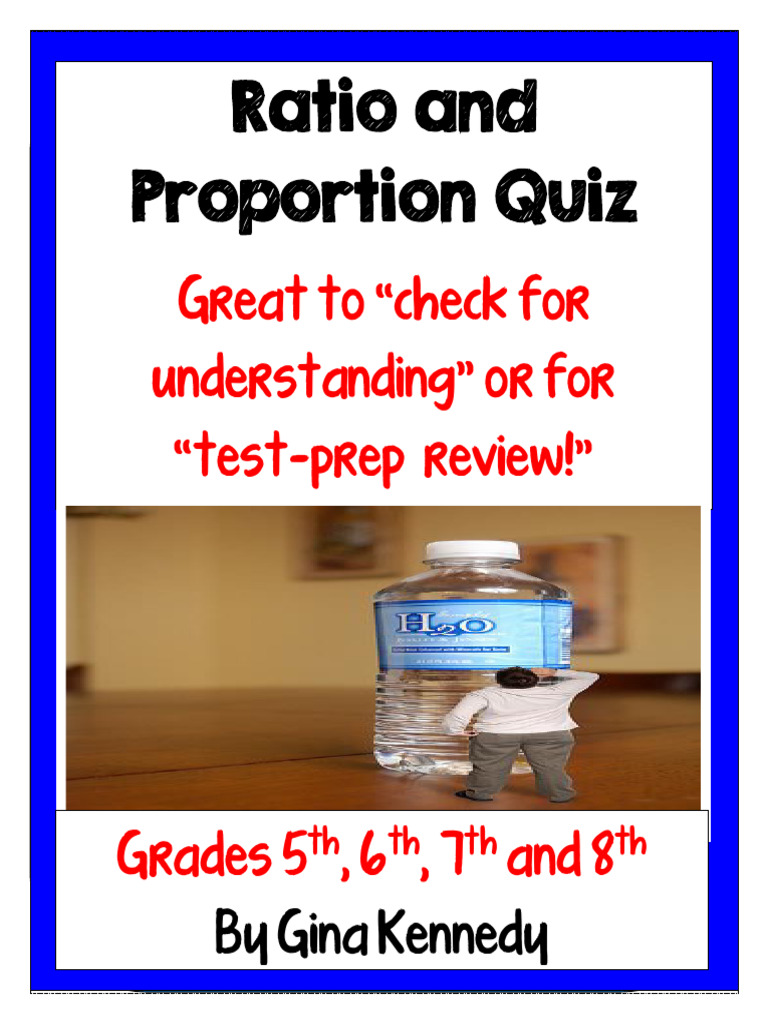 Ratio and Proportion Quiz: Great To "Check For Understanding" or For ...