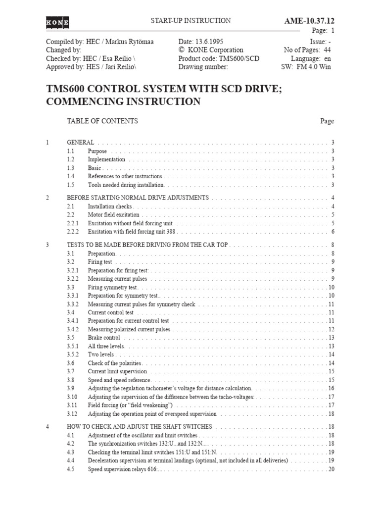 AME-10.37.012 Main En.-.1 TMS600 SCDPDF | PDF | Elevator | Voltage