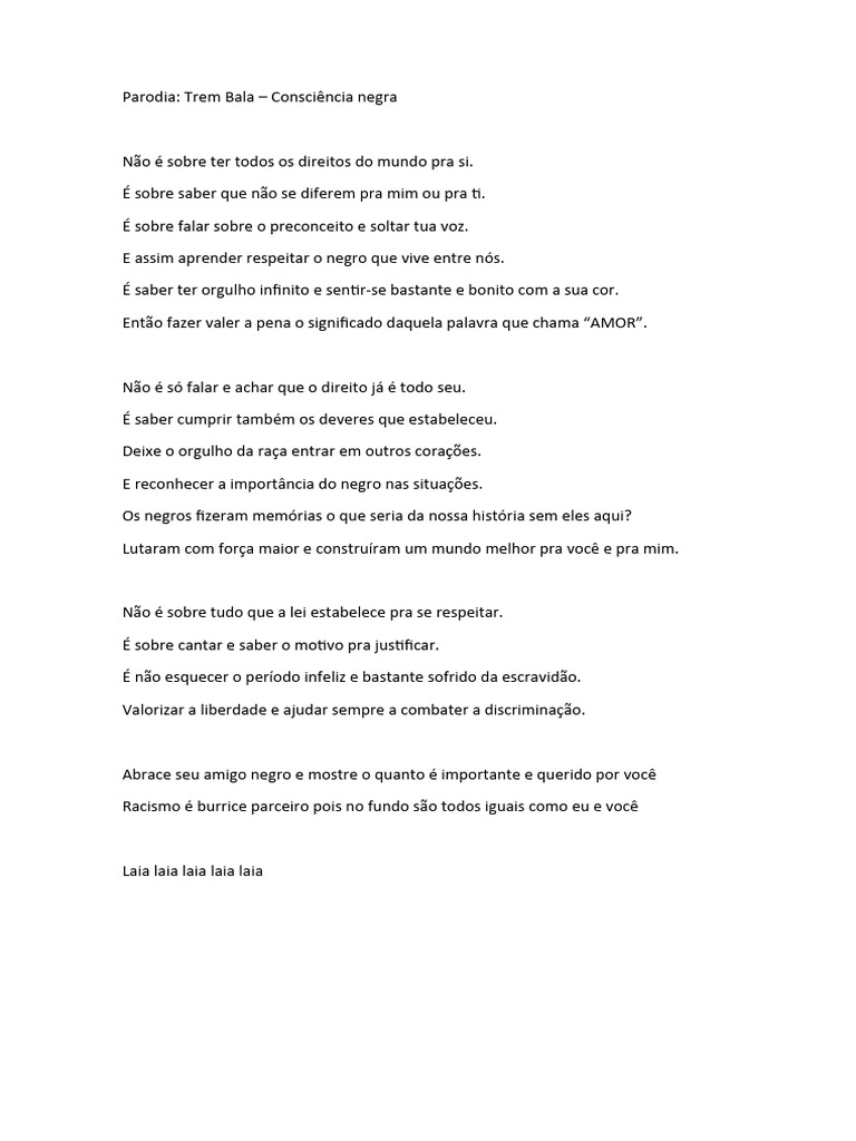 Parodia - Consciência Negra | PDF