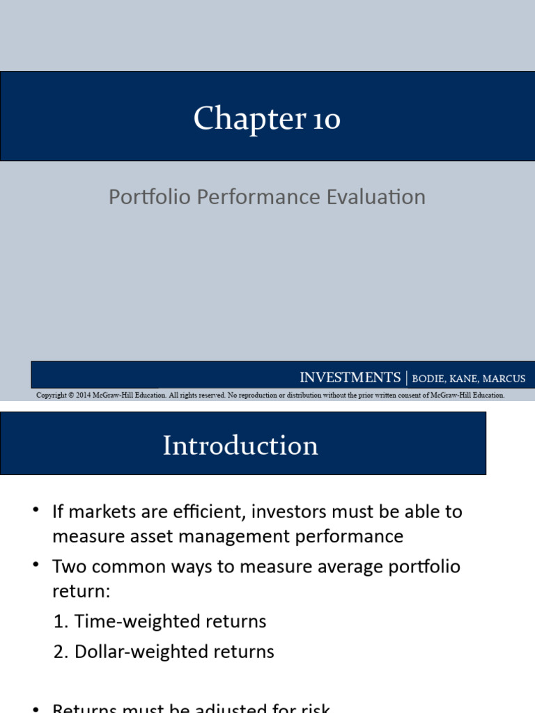 Chapter 10 - Portfolio Performance Evaluation | PDF | Sharpe Ratio ...
